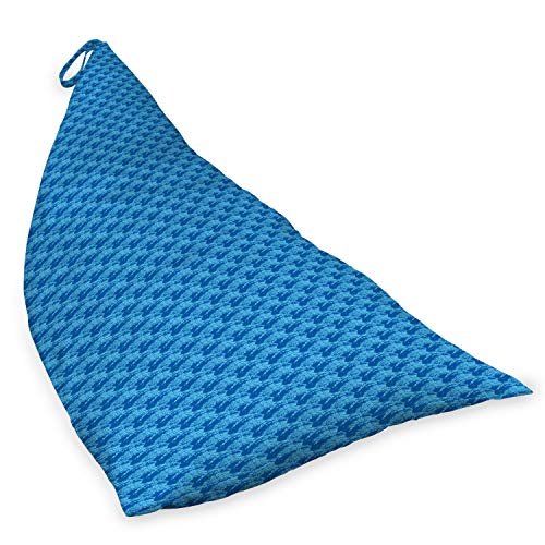 Ambesonne Nautical Lounger Chair Bag, Wavy Sea Lines Japanese Grunge Pacific Beach River Murky Water Illustration, High Capacity Storage with Handle Container, Lounger Size, Blue