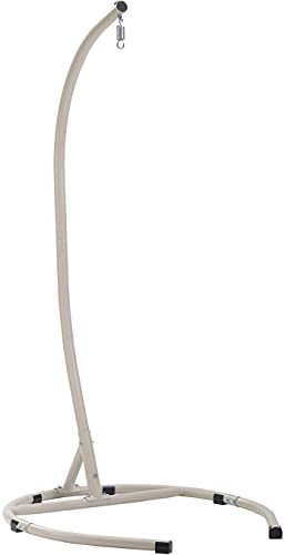 Crosley Furniture KO70230LB Cleo Indoor/Outdoor Wicker Hanging Egg Chair with Stand, Light Brown with Sand Cushions