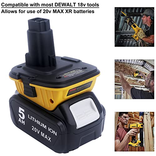 Lasica 2Pack DCA1820 Replacement for DeWalt Battery Adapter, Replacement for DEWALT 18V to 20V Adapter Compatible with Dewalt 20V or 20V/60V Max Lithium Battery DCB606 DCB609 DCB201 DCB204 DCB206