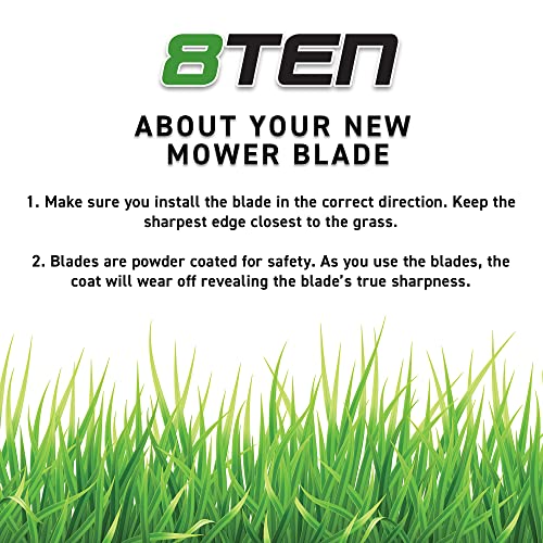 8TEN LawnRAZOR Mower Blade Set for John Deere LX280 Z425 Z45 1025R 2210 M143520 UC22010 54C Decks (Medium Lift)