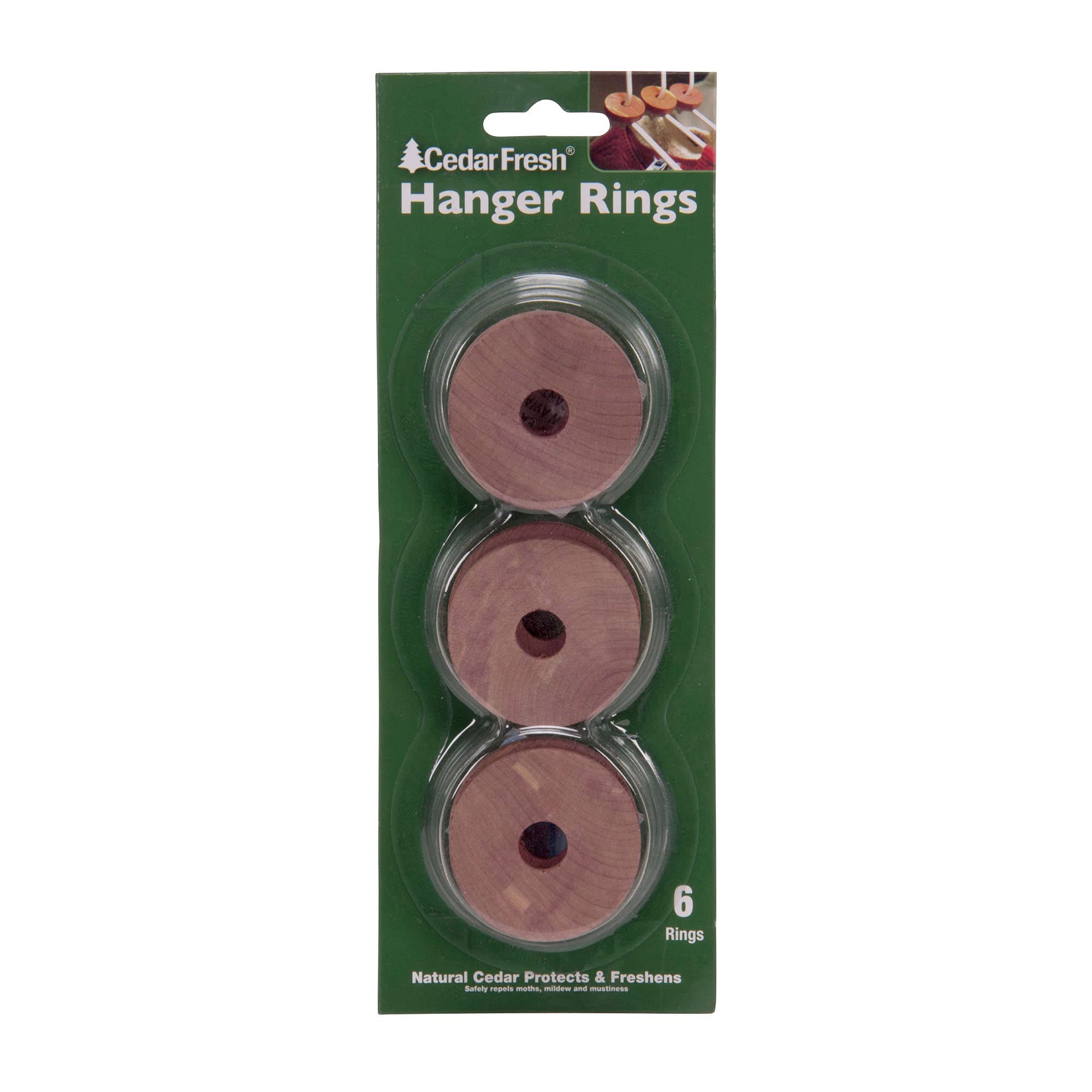 Household Essentials 14306 CedarFresh Red Cedar Wood Rings for Hangers - Set of 6