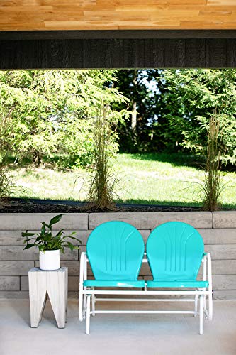 Woodlawn&Home, 200030, Retro Outdoor Glider Bench, Turquoise