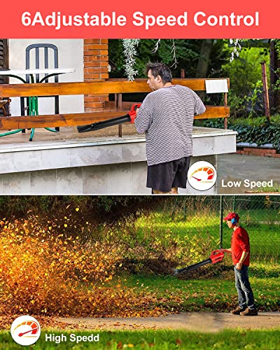 Vpment 460CFM 117MPH 18V Electric Cordless Leaf Blower-6 Adjustable Speeds,4.0 Ah Battery(Charger Included)