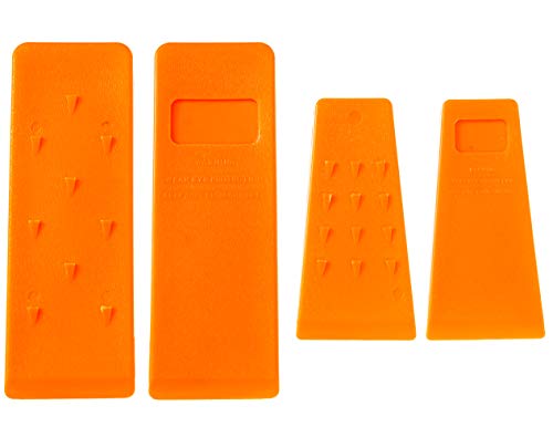 GarMills Tree Felling Wedges Spiked Logging Tools for Chainsaw Tree Log Cutting Set of 4 Pack with 2 x 5.5 Inch and 2 x 8 Inch.
