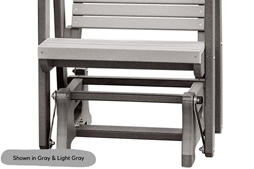 DutchCrafters Modern Horizontal Slat High Back Poly Glider Outdoor Patio Chair (Black & Blue)