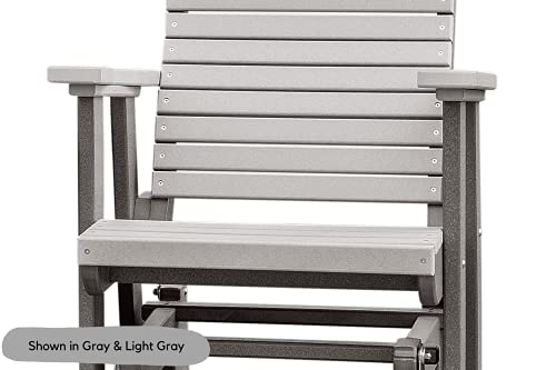 DutchCrafters Modern Horizontal Slat High Back Poly Glider Outdoor Patio Chair (Black & Blue)