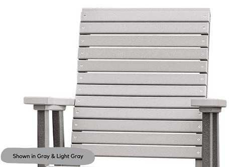 DutchCrafters Modern Horizontal Slat High Back Poly Glider Outdoor Patio Chair (Black & Blue)