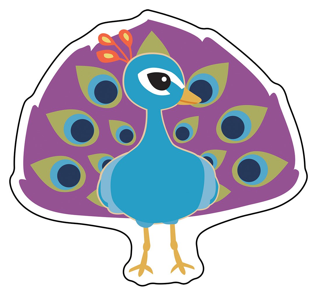 Carson Dellosa – You-Nique Peacocks Colorful Cut-Outs, Classroom Décor, 36 Pieces
