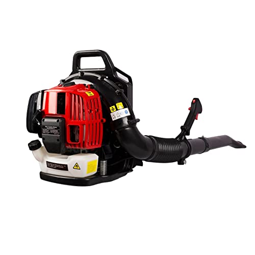 Voohek Backpack Leaf Blower Gas-Powered, 52cc 2-Cycle Engine, Gasoline Blower, 530CFM, 248MPH, Red