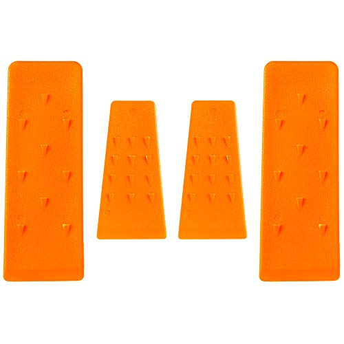 GarMills Tree Felling Wedges Spiked Logging Tools for Chainsaw Tree Log Cutting Set of 4 Pack with 2 x 5.5 Inch and 2 x 8 Inch.