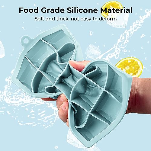 Ice Cube Trays 2 Pack, with Bear Ice Cube Mold and Removable Lid, Silicone Ice Cube Mold Easy-Release Flexible 15-cube Ice Trays and 24-cube Ice Trays for Whiskey, Cocktails