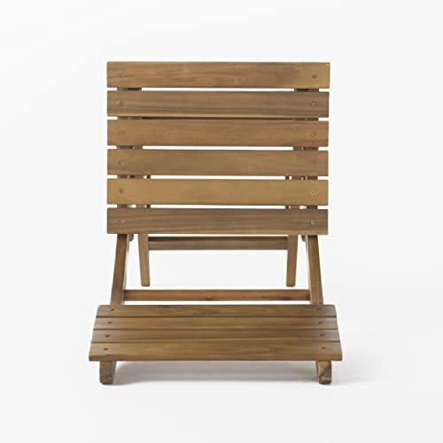 Christopher Knight Home Positano Outdoor Acacia Wood Foldable Dining Chairs, 2-Pcs Set, Natural Stained