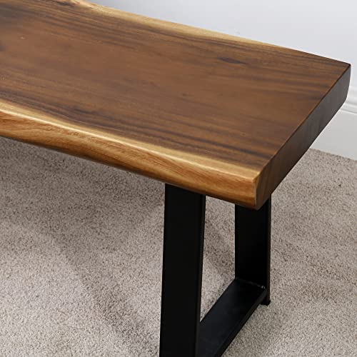 Warmaxx Wood Bench Rectangle Solid Wooden Entryway Stools 39"x13"x18"H Living Room End Table Rustic Live Edge Coffee Table Side Table Bedroom Bathroom Patio Outdoor Garden Foot Stool