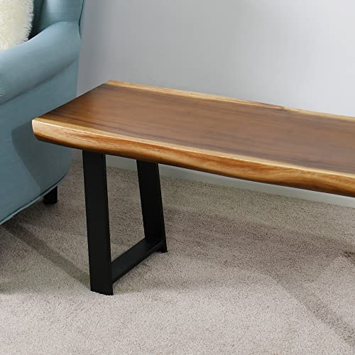 Warmaxx Wood Bench Rectangle Solid Wooden Entryway Stools 39"x13"x18"H Living Room End Table Rustic Live Edge Coffee Table Side Table Bedroom Bathroom Patio Outdoor Garden Foot Stool