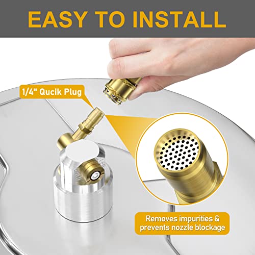 EVEAGE Pressure Washer Surface Cleaner, Power Washer Surface Cleaner with 4 Wheels, Stainless Steel Housing Power Washer Accessories with 2 Extension Wand, 2 Replacement Nozzles, 4000 PSI (16.5 inch)