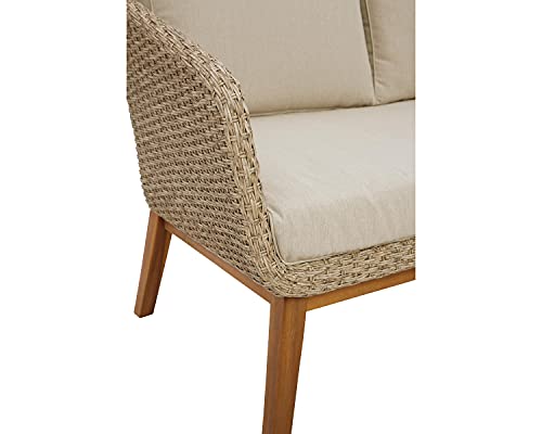 Signature Design by Ashley Crystal Cave Loveseat with Table Set of 2, 0, Beige