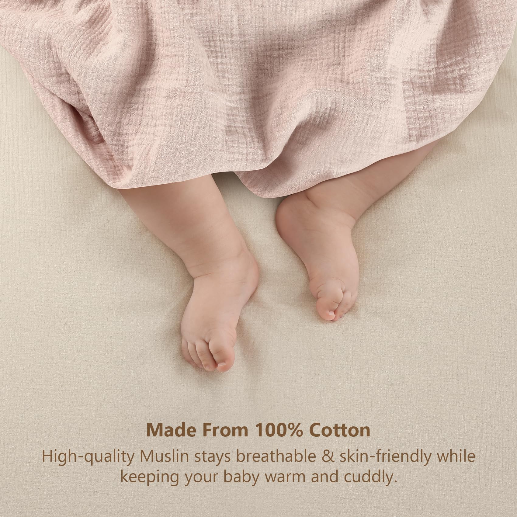 100% Cotton Muslin Changing Pad Cover for Boys Girls Baby 2 Pack, Soft and Breathable Diaper Change Table Sheets, Fit 32"x16" Contoured Pad, Fog & Blush