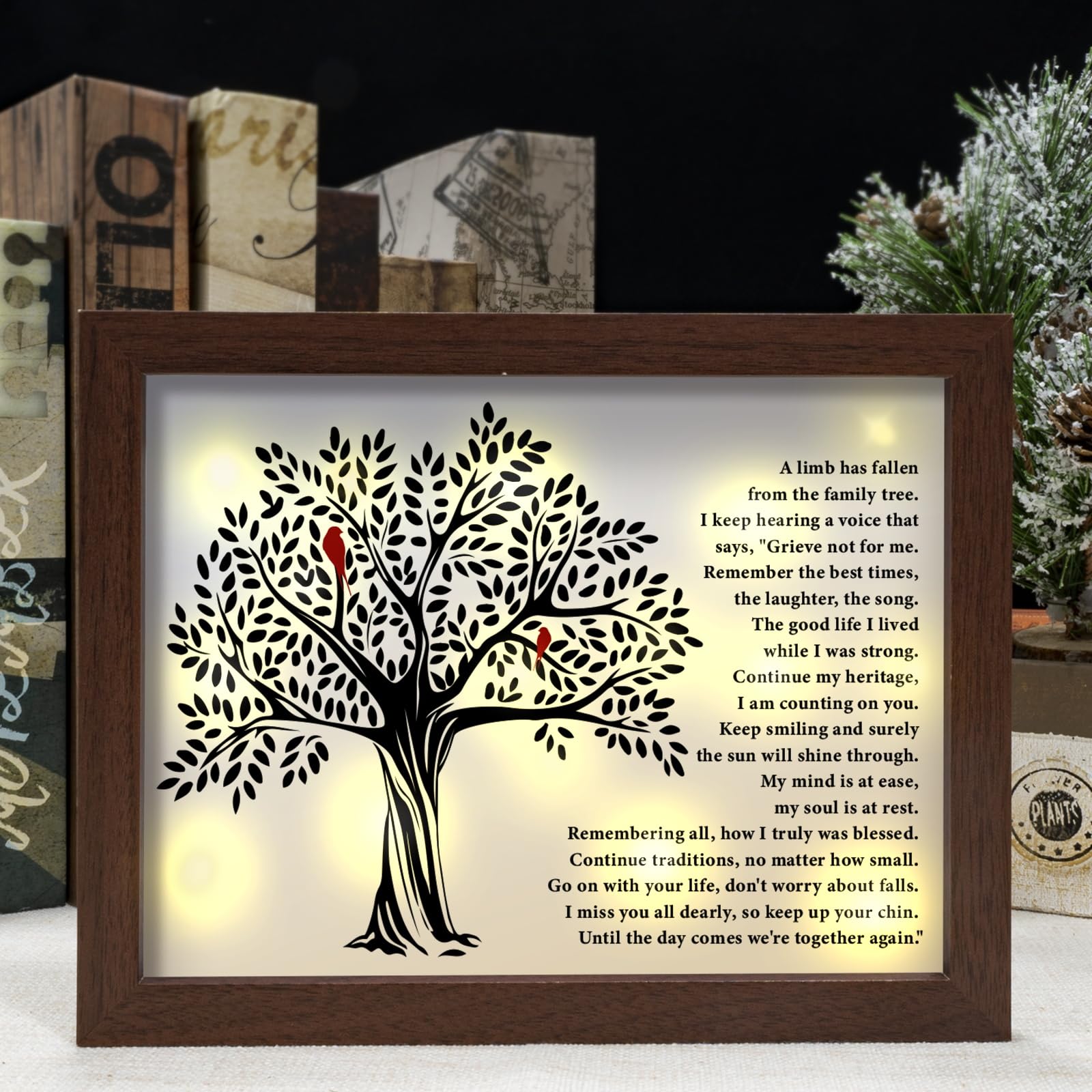 Sympathy Gift in Heaven LED Memorial Shadow Boxes, Memorial Gifts for Loss of Loved One, Bereavement Gifts Condolences Gifts for Loss of Mother Father Cousin Grandparents Friend