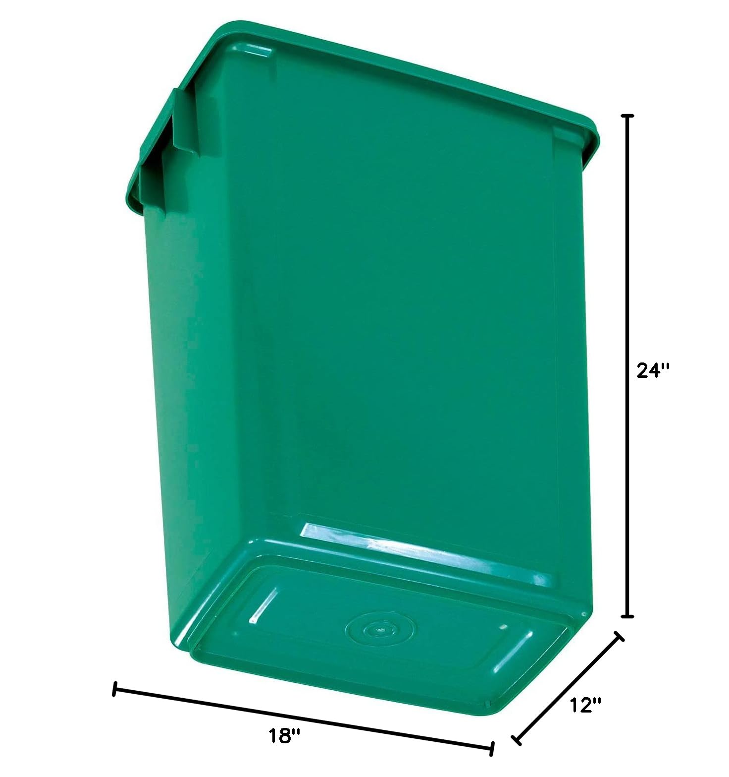 Global Industrial Recycling Container, 15 Gallon, 12" W X 18" D X 24" H, Green