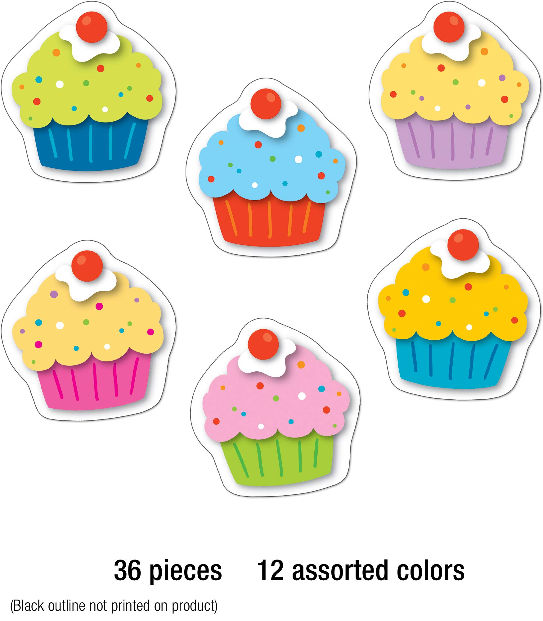 Carson Dellosa – Cupcakes Mini Colorful Cut-Outs, Classroom Décor, 36 Pieces