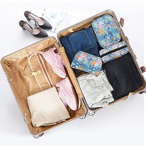 MRSP 3 sets makeup bag+Double Sided Cosmetic Mirror travel small cosmetic case portable with multifunctional waterproof Organizer bag for women Stitch Stuff Gift (Stitch)