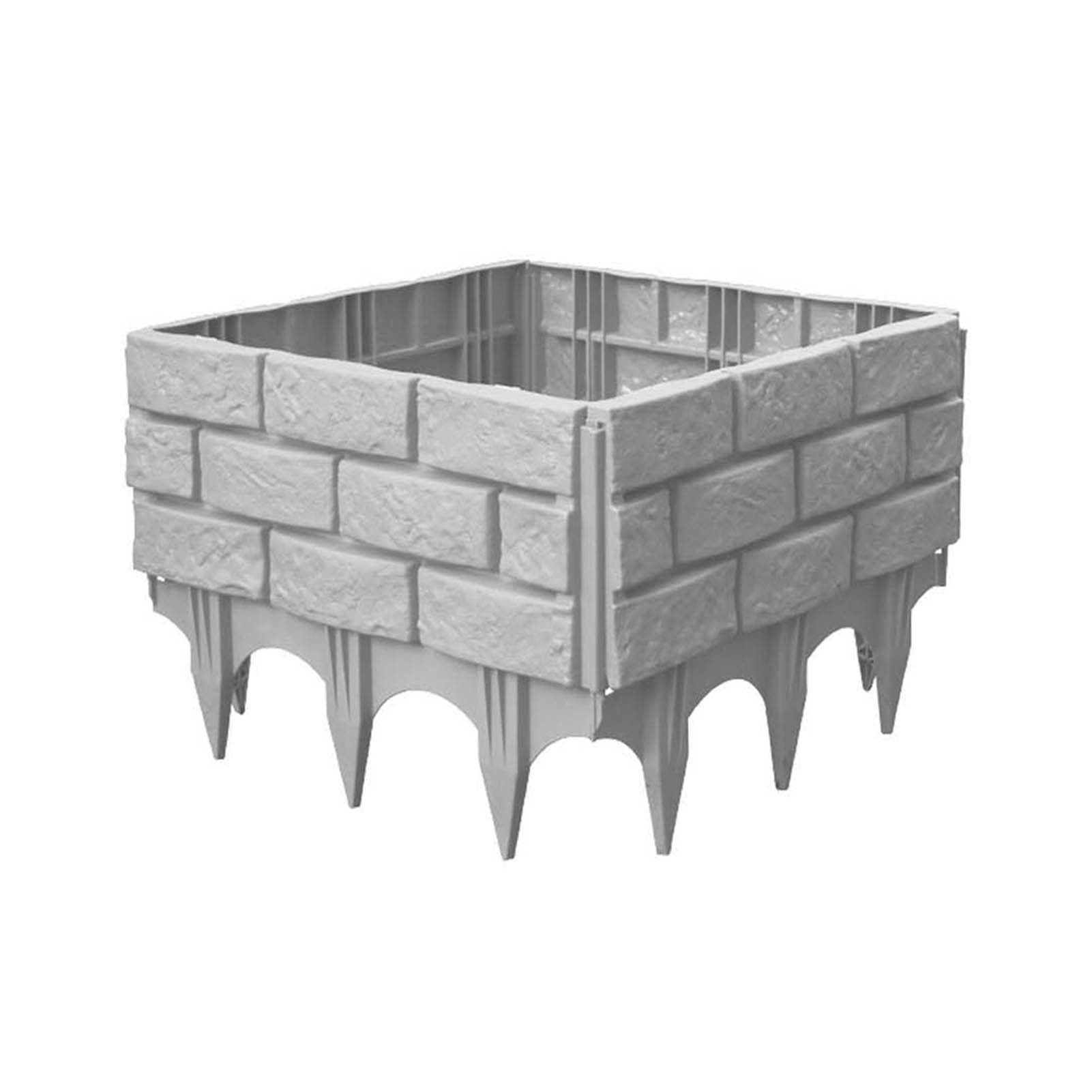 Plasitic Fence Stone Brick, Yard Brick Effect, Edging Garden Lawn Borders Bricks, Effect Flower Bed Edging Plant Border Bricks, Multifunctional Lawn Bricks Fence for Flower Tree Grass