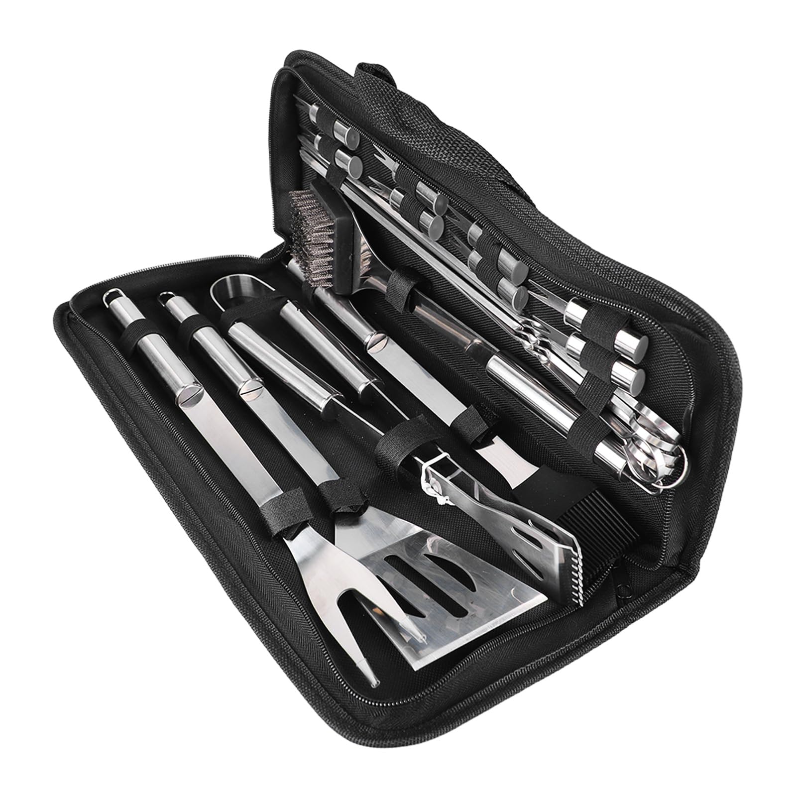 Grill Set, BBQ Grill Tools Set Fine Crafted Spatula 20pcs for Outdoor for Travel