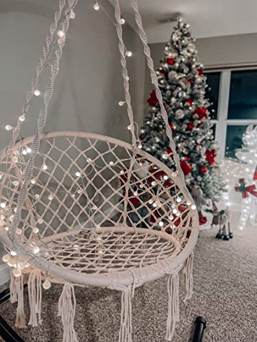 VIVOHOME Hanging Hammock Chair with 39 Feet Long LED Lights for Indoor Outdoor, 330 lbs Capacity, Note: Stand Not Included