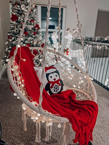 VIVOHOME Hanging Hammock Chair with 39 Feet Long LED Lights for Indoor Outdoor, 330 lbs Capacity, Note: Stand Not Included