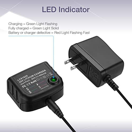3000mAh 20V Replacement Battery with Charger for Black+Decker,Battery Replace for LBXR20 LBXR20-OPE LB20 LBX20 LBX4020 LB2X4020-OPE,Cordless Tool Battery with 16V/20V Output Battery Charger