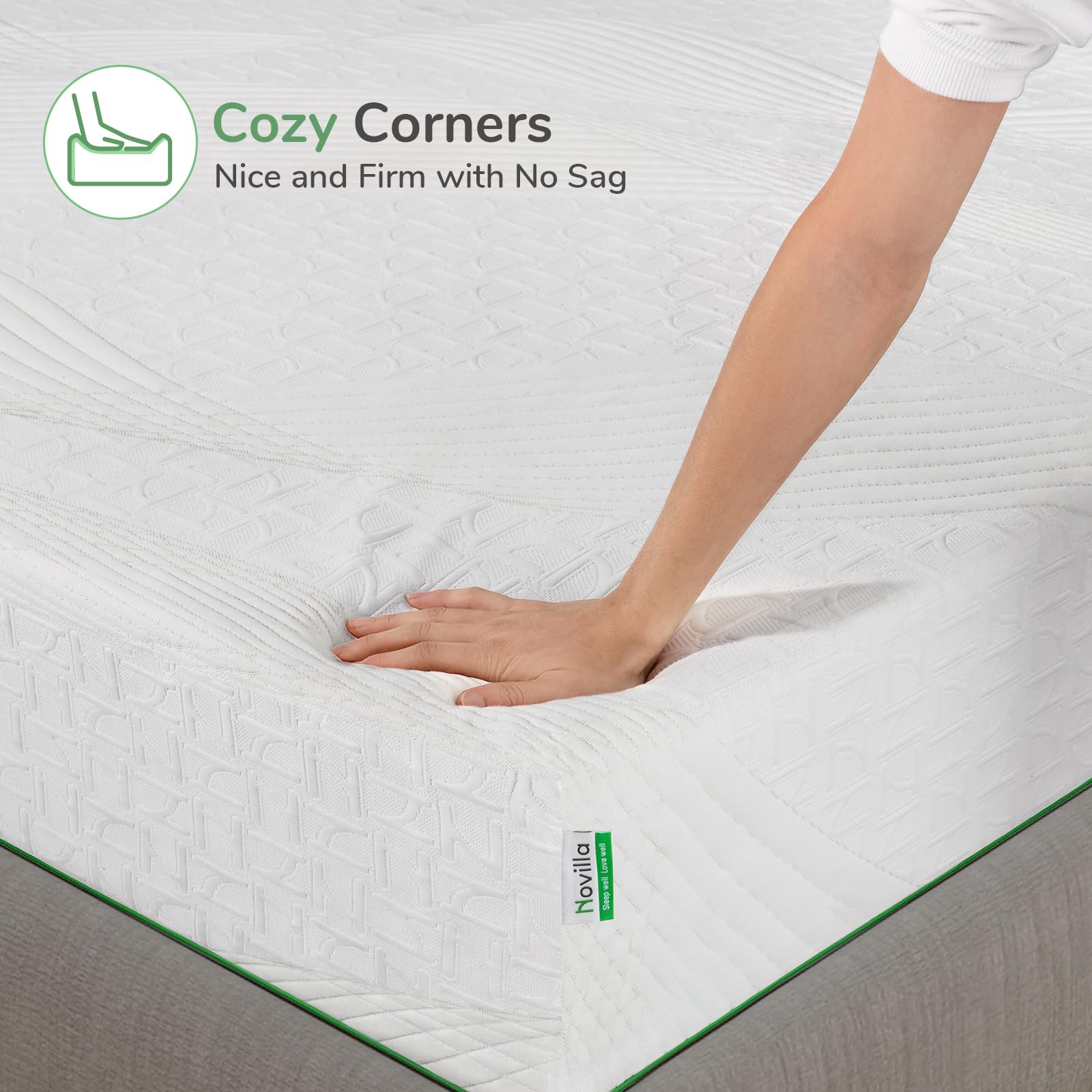 Novilla Queen Size Mattress, 8 Inch Gel Memory Foam Mattress Queen, Mattress in a Box for Back Pain Relief, Medium Firm Mattress with Edge Support & Motion Isolation, Ataraxia