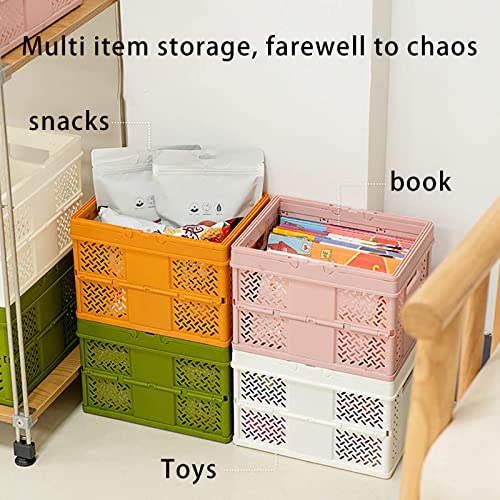 Multifunction Outdoor Picnic Basket Supermarket Shopping Basket Spring Outing Vegetable Basket Portable Carry Basket Vegetable and Fruit Basket Folding Storage Basket 1pcs (Pink)