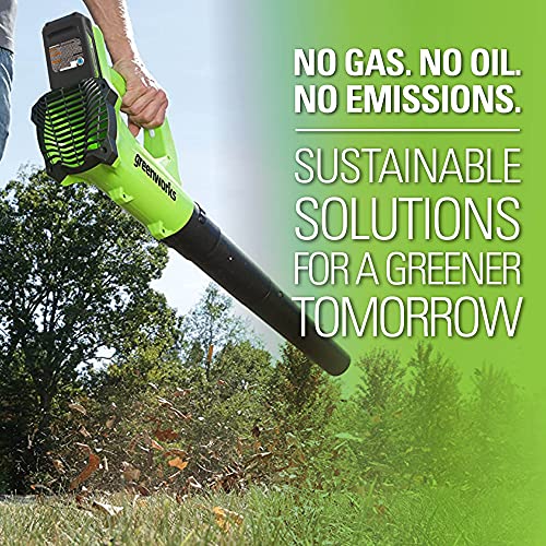 Greenworks 24V Axial Leaf Blower (100 MPH / 330 CFM), 2Ah Battery and Charger Included