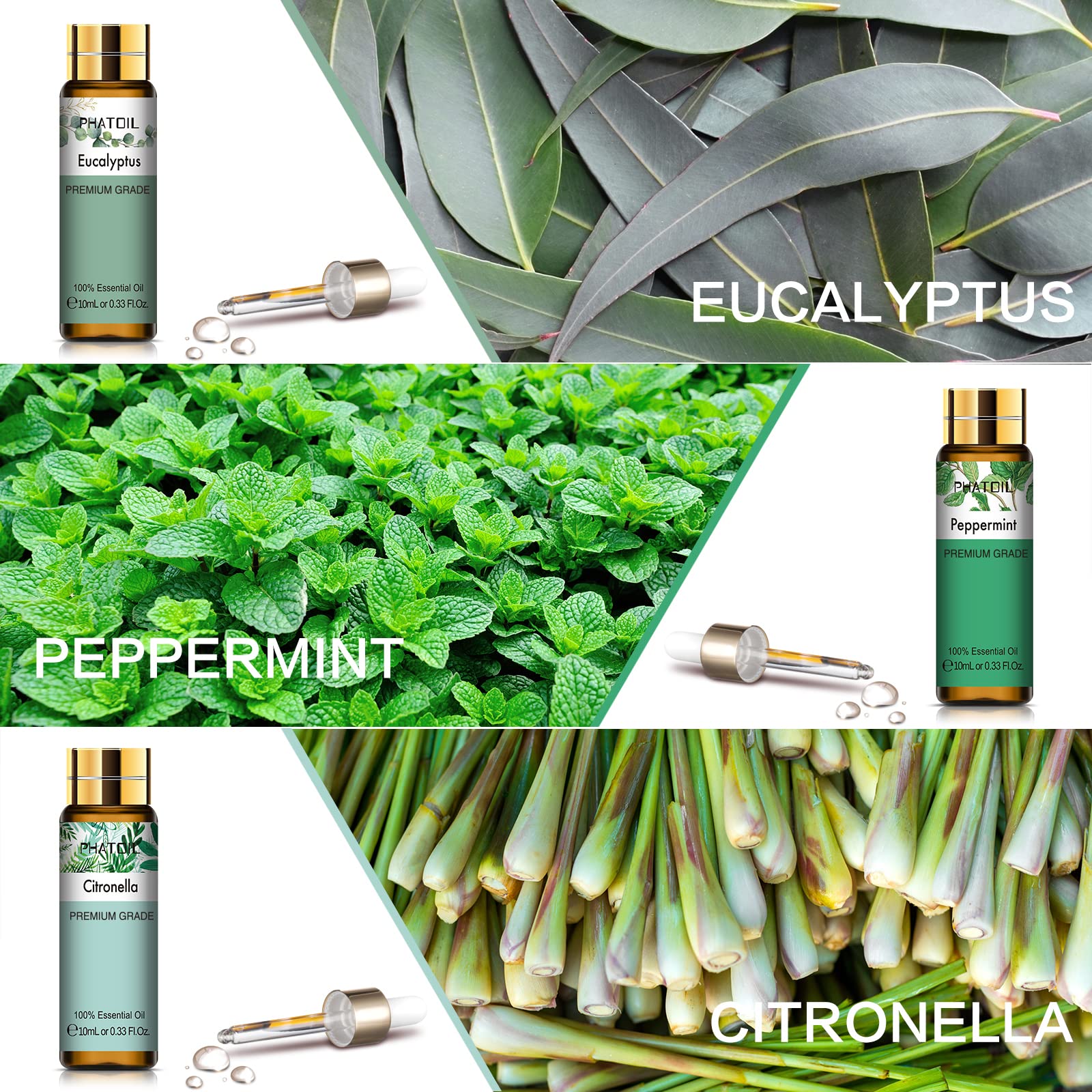 PHATOIL 9PCS Premium Quality Essential Oils Set for Soap Making Diffusers, 10ml/0.33fl. oz Fragrance Oils, Long Lasting Scents, Ideal Gift Set for Friends and Families