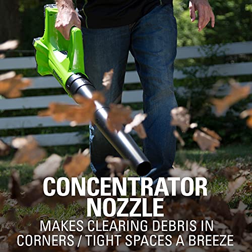 Greenworks 24V Axial Leaf Blower (100 MPH / 330 CFM), 2Ah Battery and Charger Included