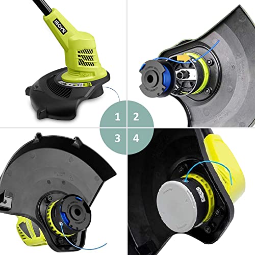 Trimmer String for Ryobi One+ AC14RL3A ,Line String Trimmer Replacement Spool 0.065-Inch Compatible with Ryobi 18v, 24v, and 40v Cordless String Trimmer, 15 Packs(12 Trimmer Line,3 Trimmer Cap)