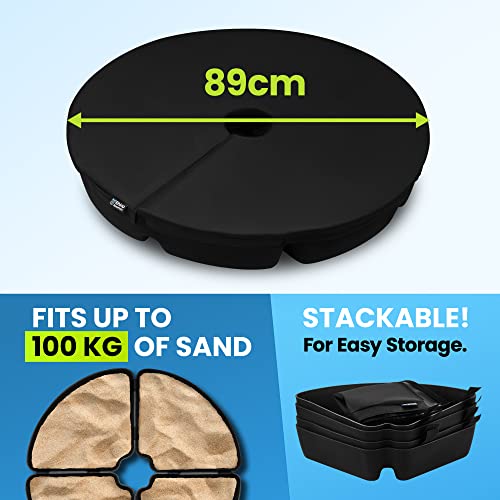 Rhino BaseMate EVA Material - Patio Umbrella Base Weights up to 200 Lb. | for Cantilever Umbrella, Regular Umbrella, or Any Offset Umbrella Base | 4-Part, 900D Heavy-Duty, All-Weather (Round)