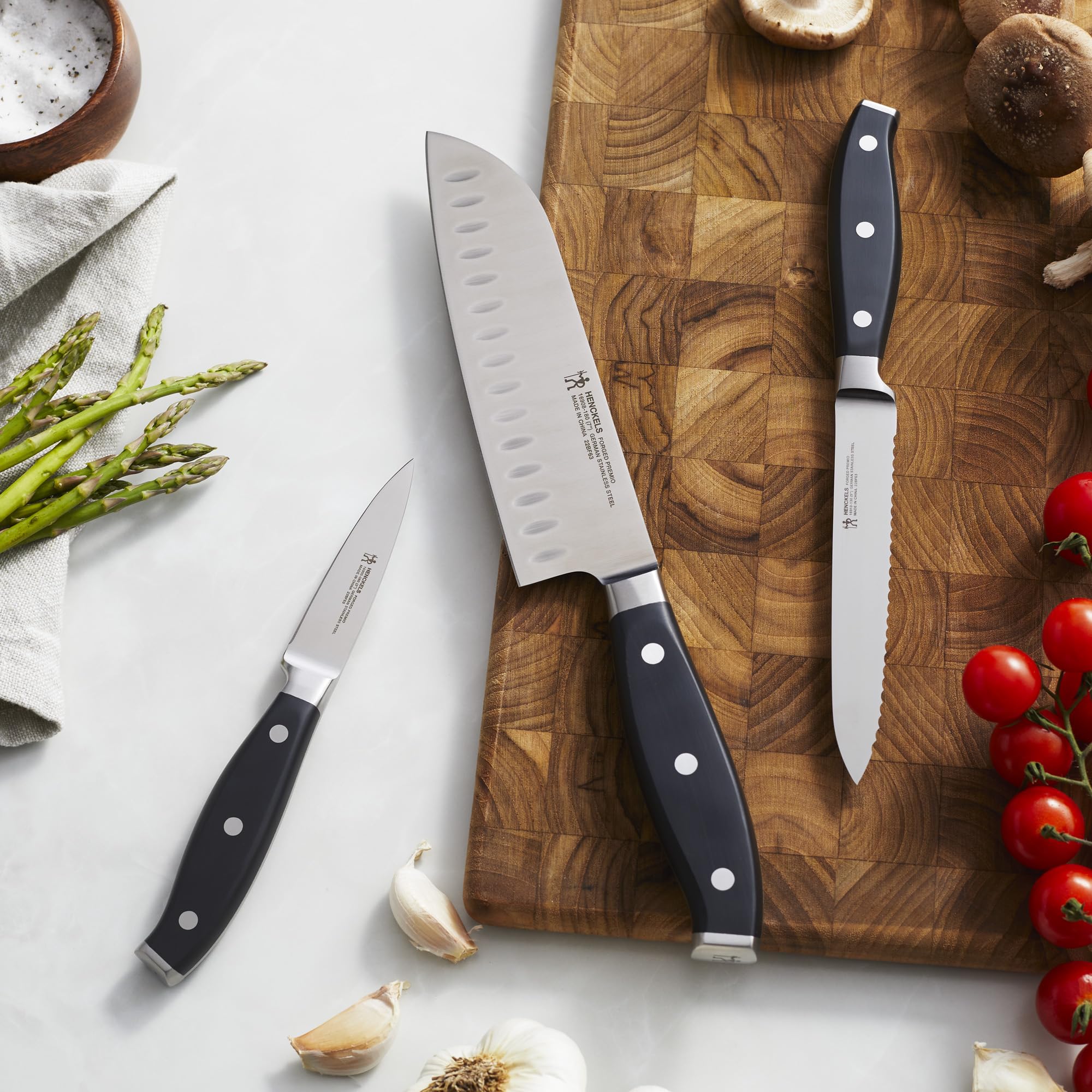 HENCKELS Forged Premio Starter Knife Set, 3 Piece, Black