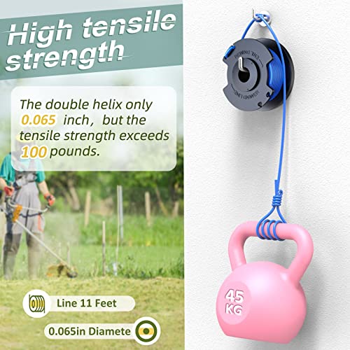 Trimmer String for Ryobi One+ AC14RL3A ,Line String Trimmer Replacement Spool 0.065-Inch Compatible with Ryobi 18v, 24v, and 40v Cordless String Trimmer, 15 Packs(12 Trimmer Line,3 Trimmer Cap)