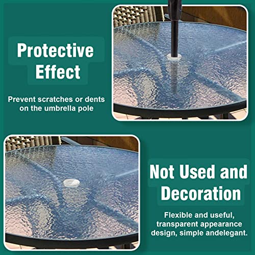 Sukh Patio Table Umbrella Hole Ring Umbrella Hole Ring and Cap Silicone Transparent Hole Couver Plug Hole Rings Set Umbrella Ring Caps 2 Sets for Patio Table Garden Parasol and Stand Base