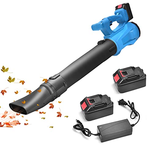 Sierjian Cordless Leaf Blower,21V Electric Leaf Blower with 4.0Ah Battery & Charger,2 Section Tubes,6-Speed Dial,Cordless Sweeper for Lawn Care Snow Debris Yard Dust Work