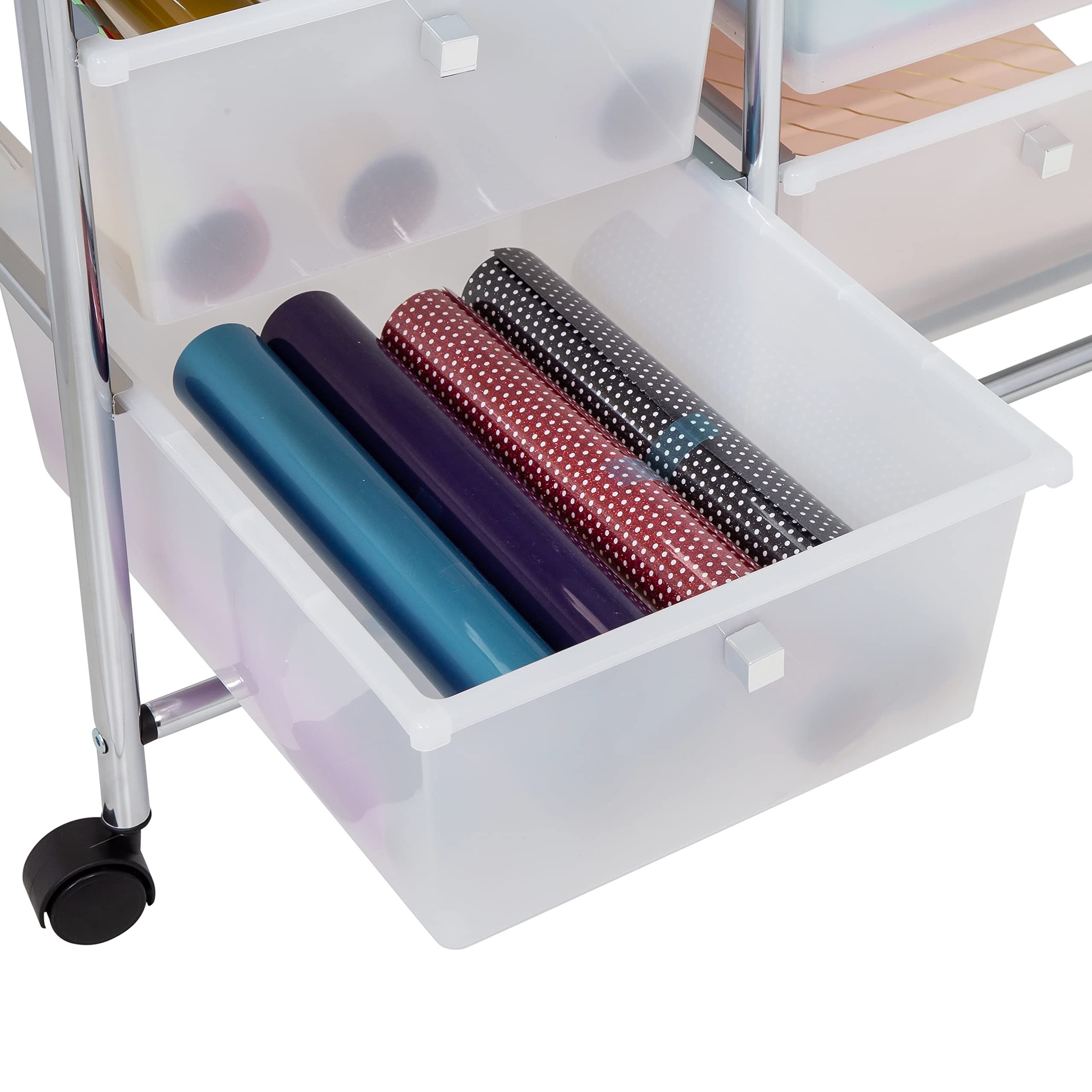 InTche 12-Drawer Rolling Craft Storage Or Office Cart，Drawer Size: 9.5” x 12.5” with Depths of 2.6” and 5.1”