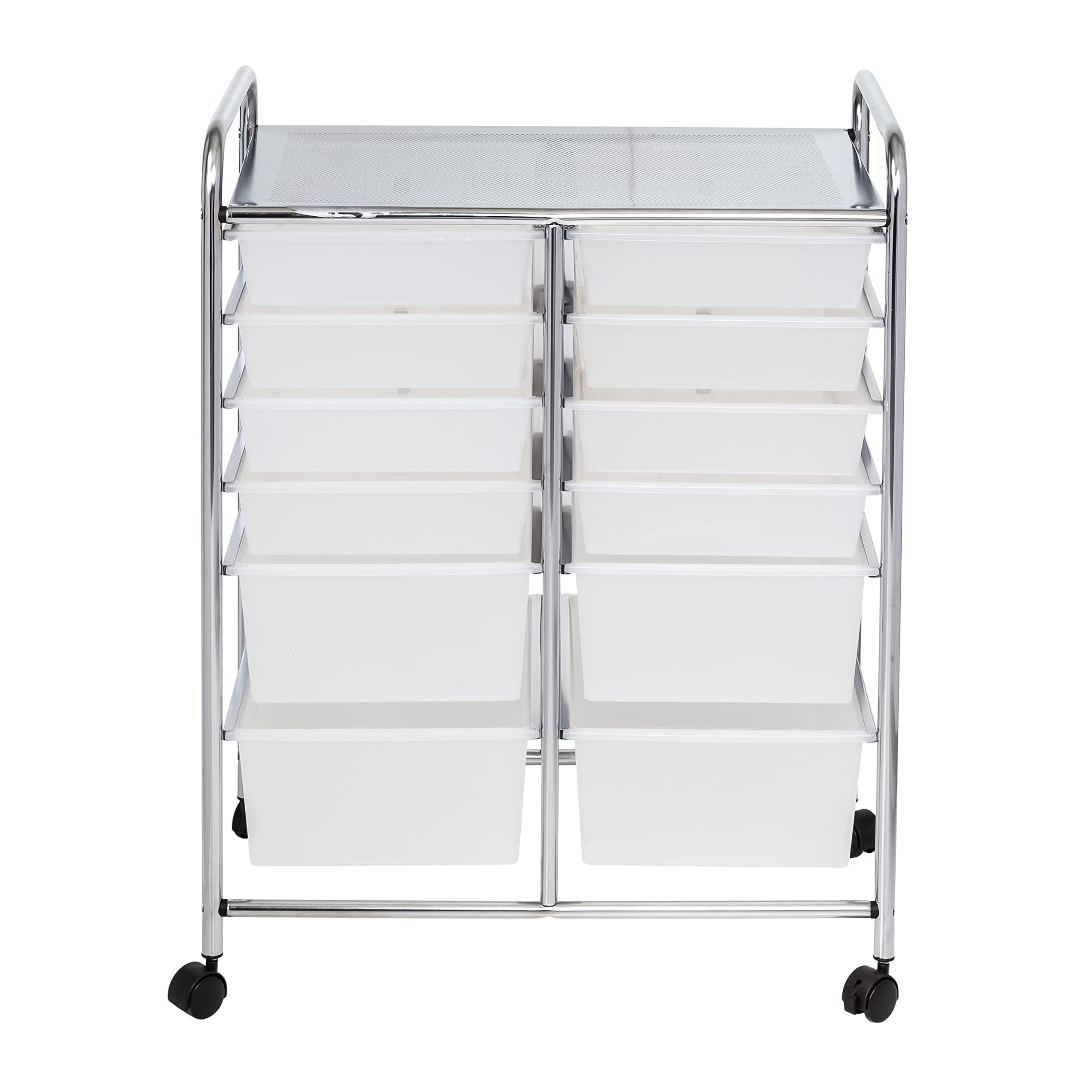 InTche 12-Drawer Rolling Craft Storage Or Office Cart，Drawer Size: 9.5” x 12.5” with Depths of 2.6” and 5.1”