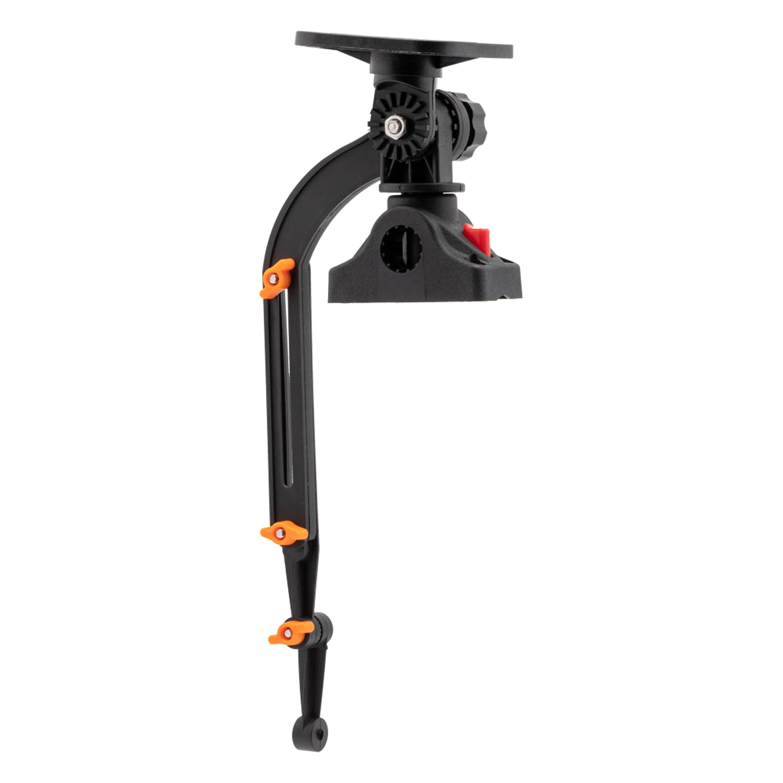 Extreme Max 3006.8669 Universal Fish Finder Head Unit & Transducer Arm Rod Holder Mount for SUPs & Kayaks, Black