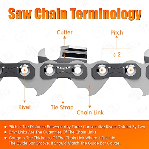 NEO-TEC 36 Inch Chainsaw Chain Blades Full Chisel 3/8 Pitch 0.063" Gauge 114 Drive Link Fit For Stihl Cadena 038 044 046 056 MS440 MS460 MS441 MS461 MS381 MS382 MS660 MS660 G660 Husqvarna 395XP