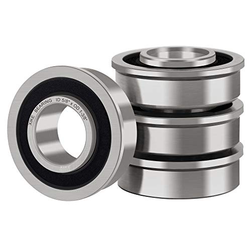 XiKe 4 Pack Flanged Ball Bearing ID 5/8" x OD 1-3/8", Lawn Mower, Wheelbarrows, Carts & Hand Trucks Wheel Hub for Suitable, Replacement for Snapper, Stens, JD, Snapper, MTD, Marathon & AYP Etc.