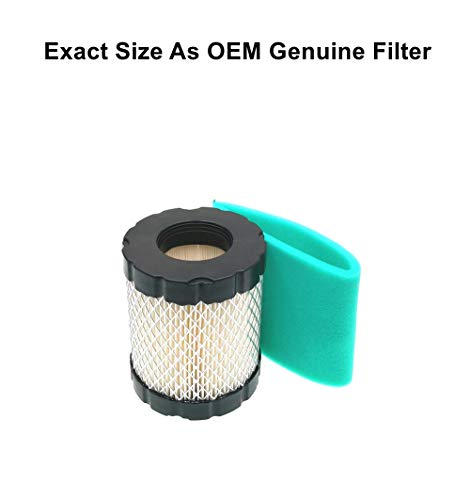 MOWFILL 2 Pack 798897 794935 Air Cleaner Cartridge Filter with 593217 Pre Filter Replace for Briggs Stratton 653412, 592496 Fits 44M977 44P977 44Q977 49L977 49M977 Lawn Mower Air Filter