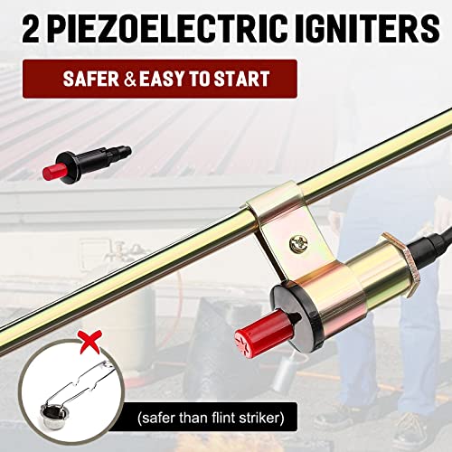 Propane Torch Weed, Seesii 500,000BTU Heavy Duty Burner Torch with 2 Electronic Igniters, Weed Burner with Control Valve and 9.8FT Hose for Garden Roofing BBQ lighter Snow Melting, Wrenches and Gloves