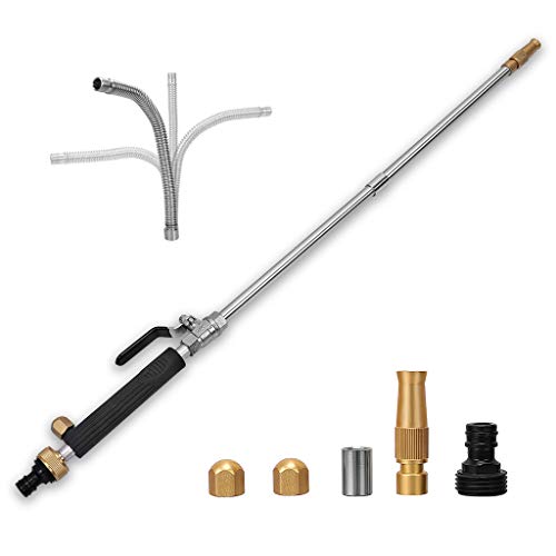 Hydro Jet High Pressure Power Washer-high pressure cleaning tool Extra Long Extendable Wand,Flexible Water Hose Universal Nozzle,Gutter Patio Car Pet Window Cleaning tool black