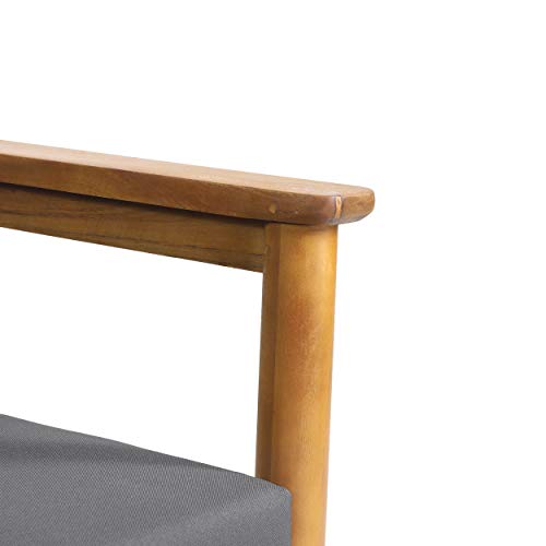Christopher Knight Home Eudora Outdoor Acacia Wood Club Chair (Set of 2), Teak and Dark Gray